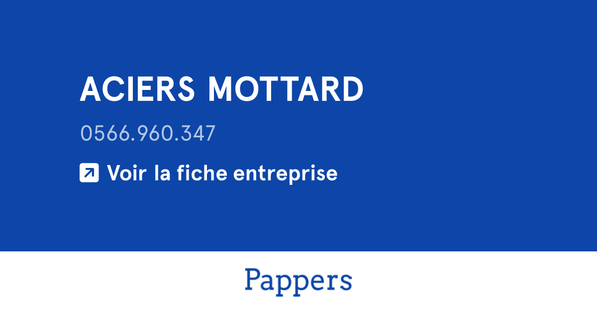 ACIERS MOTTARD (0566.960.347) : Chiffre d'affaires & dirigeants