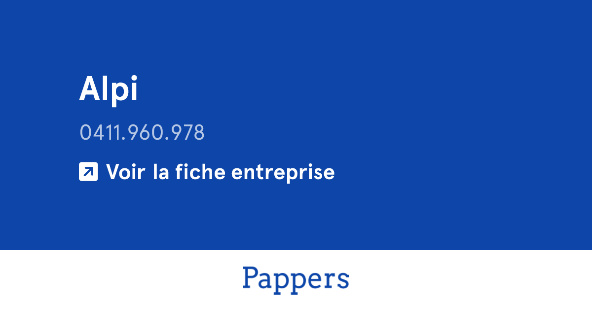 Alpi (0411.960.978) : Chiffre d'affaires & dirigeants
