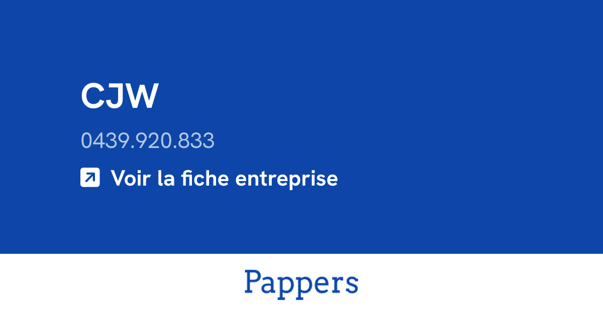 CJW (0439.920.833) : Chiffre d'affaires & dirigeants