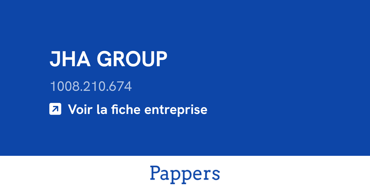 JHA GROUP (1008.210.674) : Chiffre d'affaires & dirigeants