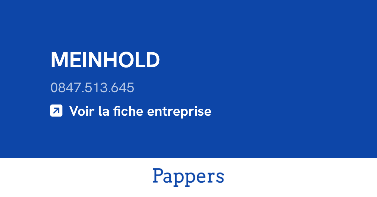 MEINHOLD (0847.513.645) : Chiffre d'affaires & dirigeants