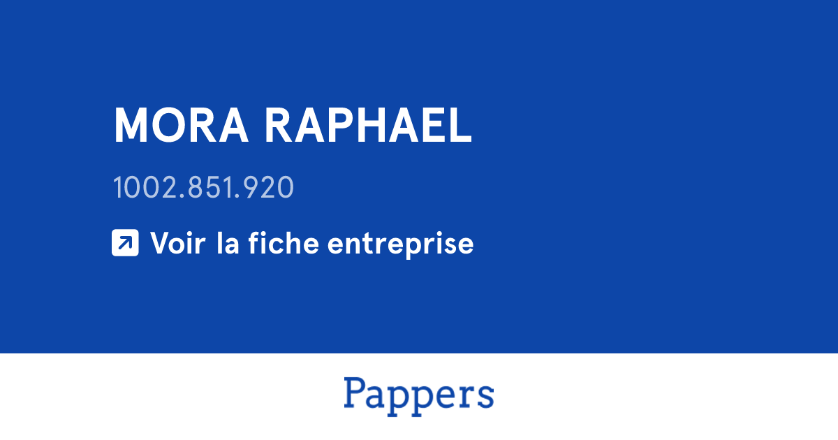 MORA RAPHAEL (1002.851.920) : Chiffre d'affaires & dirigeants