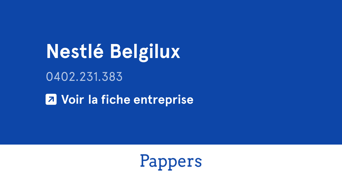 Nestlé Belgilux (0402.231.383) : Chiffre d'affaires & dirigeants