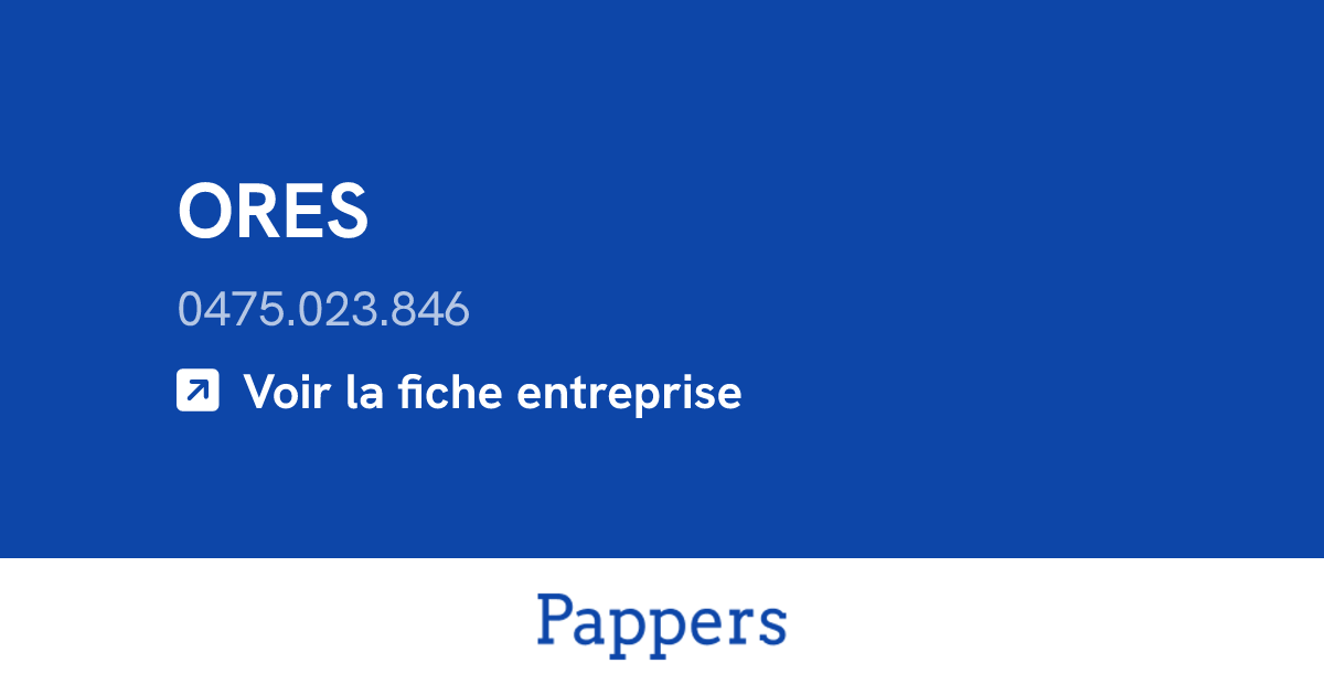 ORES (0475.023.846) : Chiffre d'affaires & dirigeants