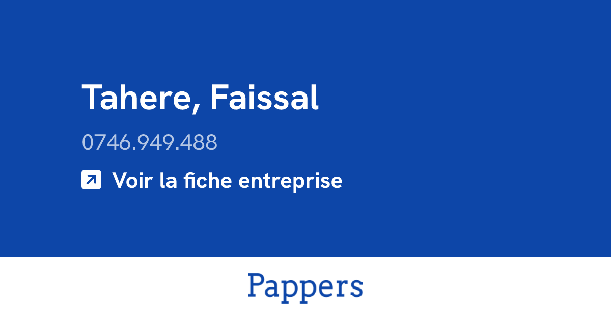 Tahere, Faissal (0746.949.488) : Omzet & bestuurders