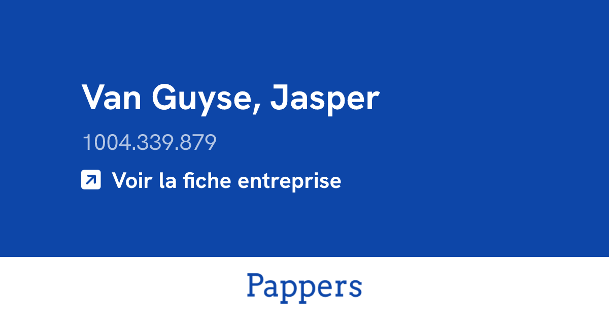 Van Guyse, Jasper (1004.339.879) : Chiffre d'affaires & dirigeants