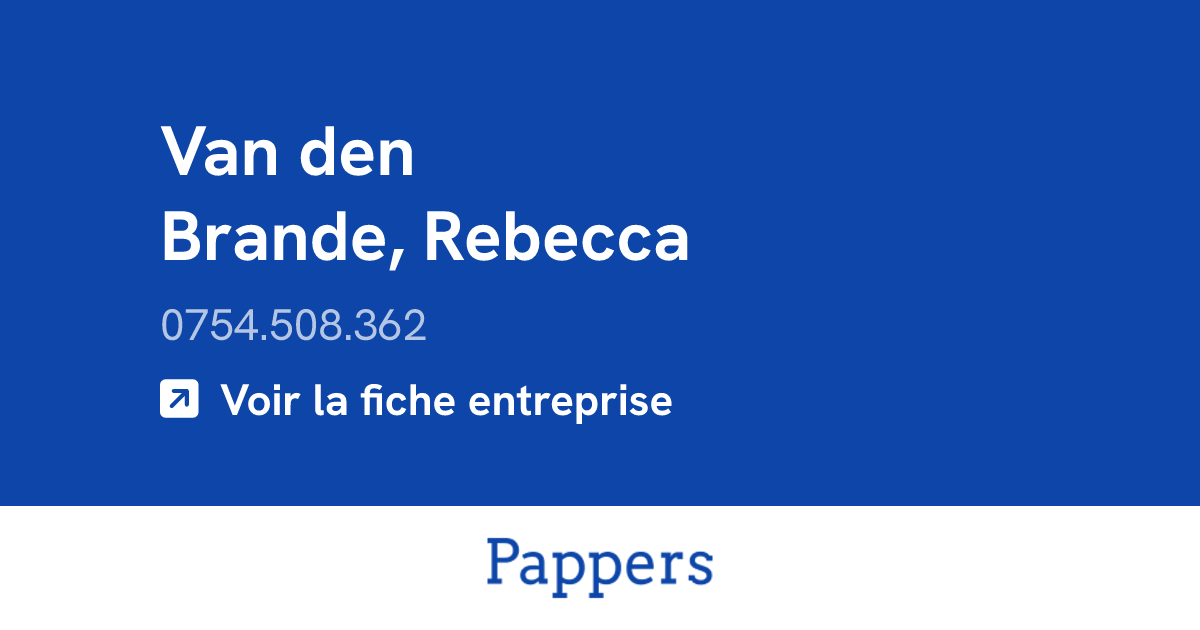 Van den Brande, Rebecca (0754.508.362) : Chiffre d'affaires & dirigeants