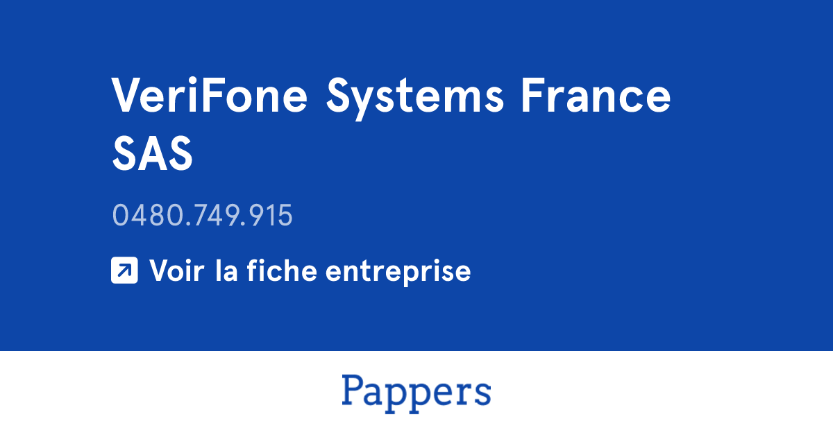 VeriFone Systems France SAS (0480.749.915) : Chiffre d'affaires ...