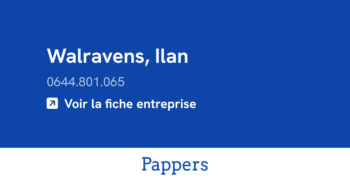 Walravens, Ilan (0644.801.065) : Chiffre d'affaires & dirigeants